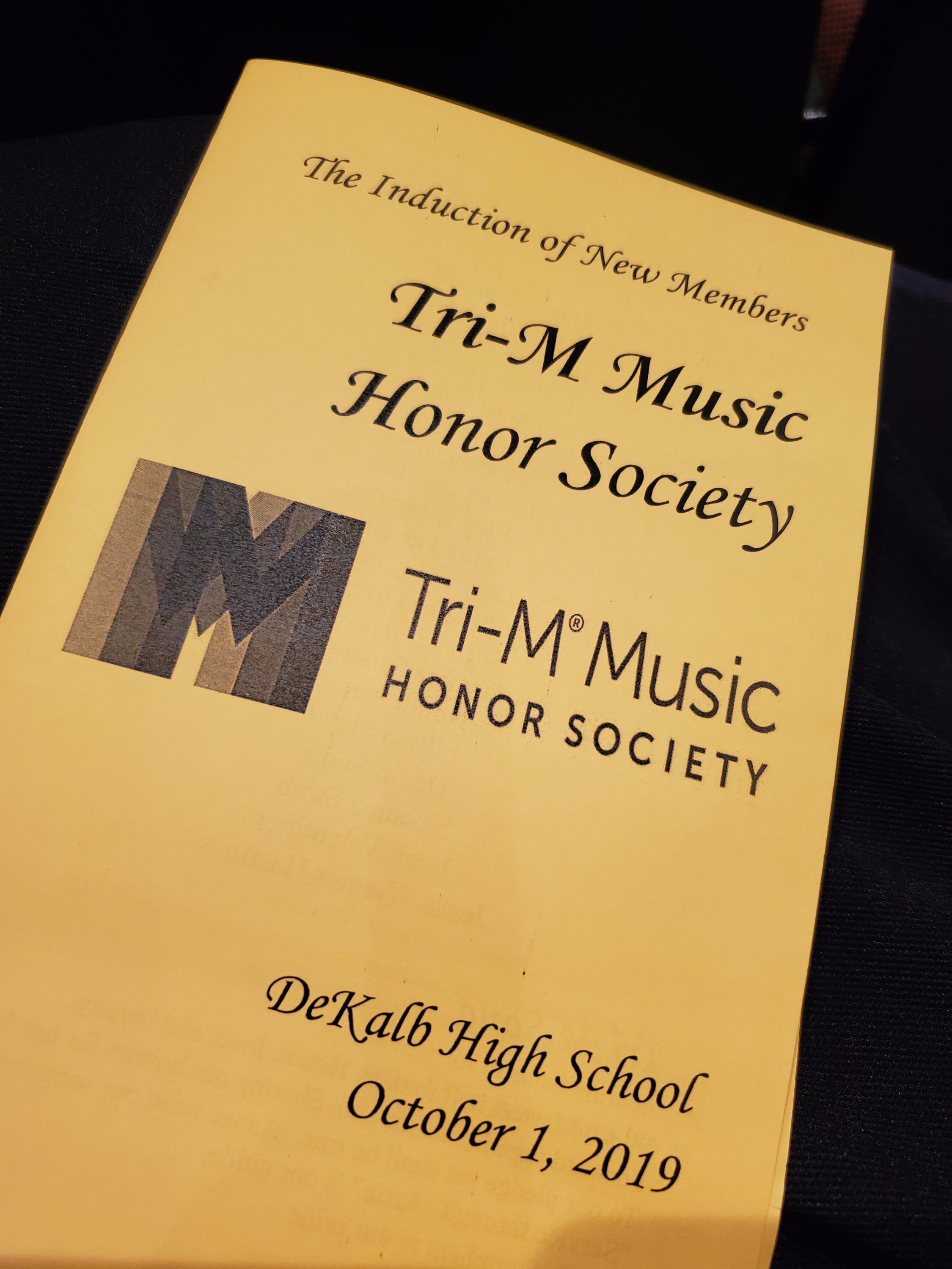 New Tri-M Music Honor Society Members Inducted, October 1, 2019 ...